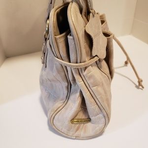 Charlie Lapson | Bags | Charlie Lapson Croc Embossed Cream Handbag ...